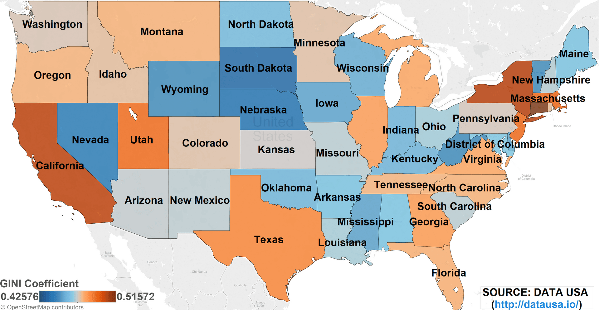 U.S. GINI Coefficient Index (2014) | PIER